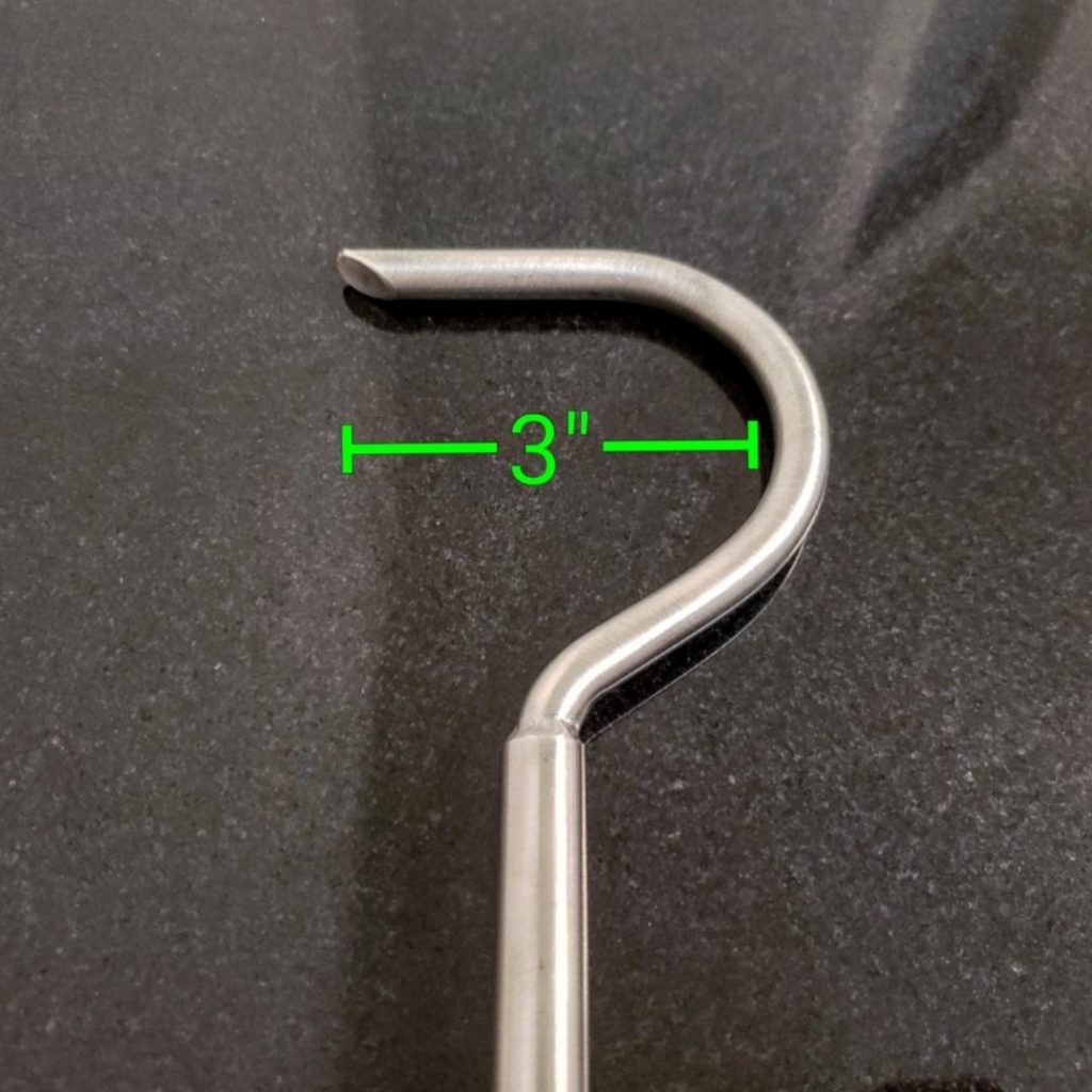 34″ Stainless Steel Snake Hook (U Tip) Heavy Duty